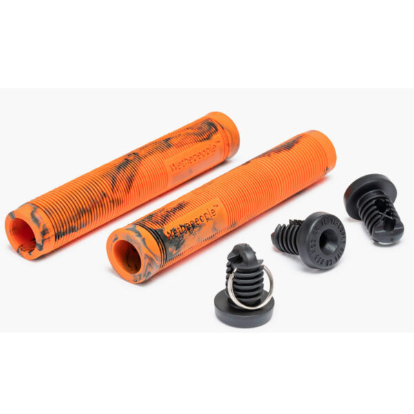 Grips BMX Wtp Perfect Sin Flange Naranjo Negro Swirl