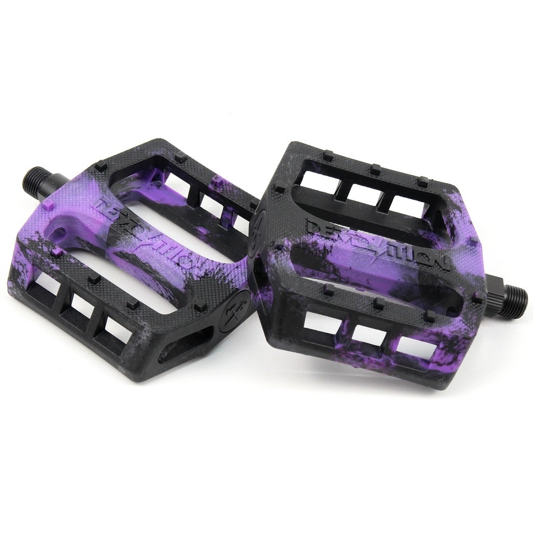 Pedales BMX Demolition Trooper Nylon Negro Morado Marble